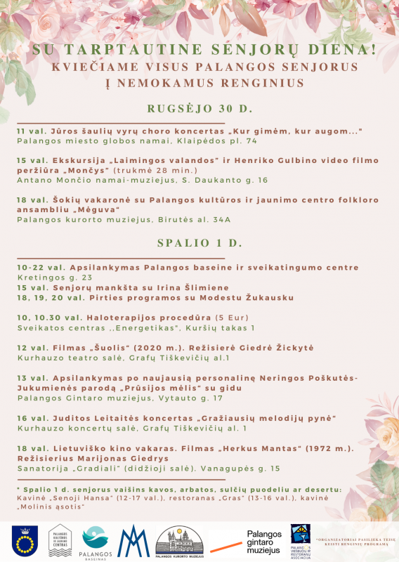 TARPTAUTINĖ SENJORŲ DIENA: Renginys - | Renginių gidas - Renginių gidas Palangoje - musupalanga.lt