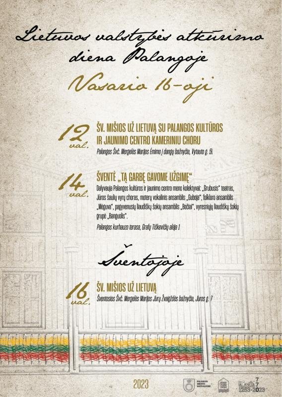 Lietuvos valstybės atkūrimo diena Palangoje ir Šventojoje: Koncertas - | Renginių gidas ...